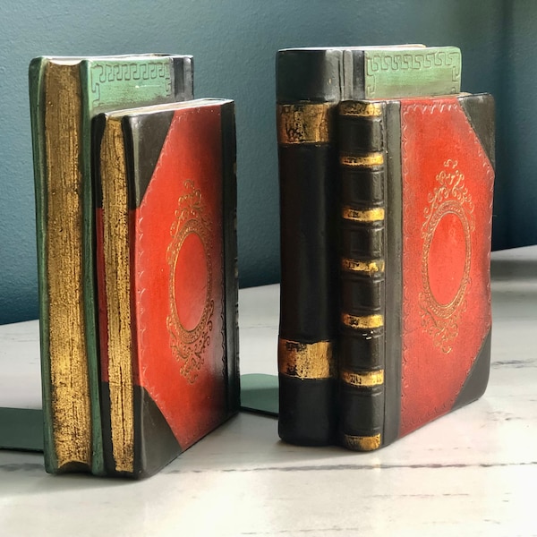 Leather Bookends - Etsy
