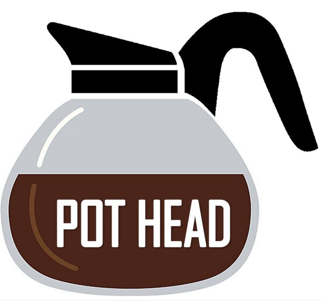 Pot Head Coffee Lover Sticker - Etsy