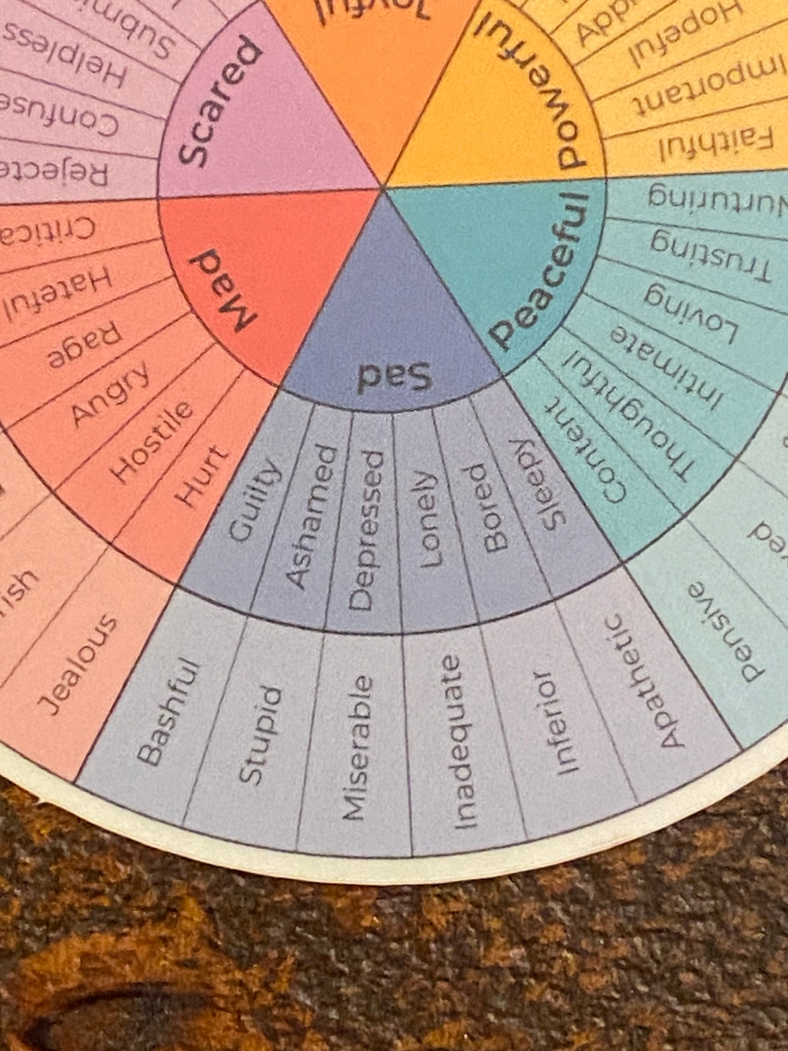 Feelings Wheel, Therapy Tool. Mental Health Therapy Sticker. FREE ...