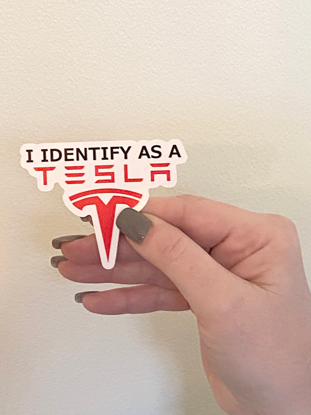 I Identify as A Tesla Sticker - Etsy