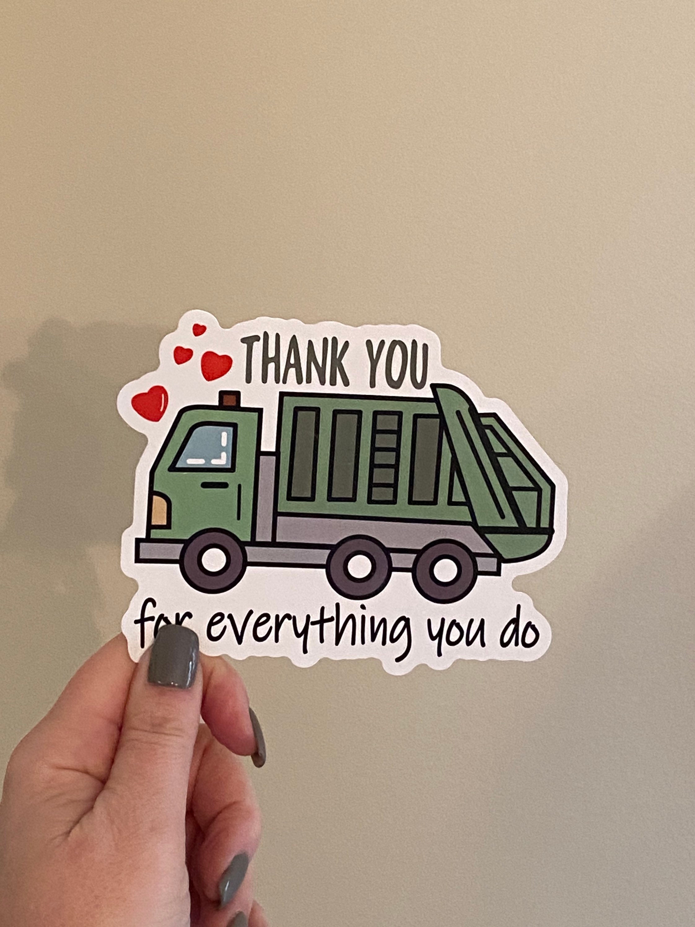 Garbage Trash Thank You for Your Service Decal 5 FREE - Etsy