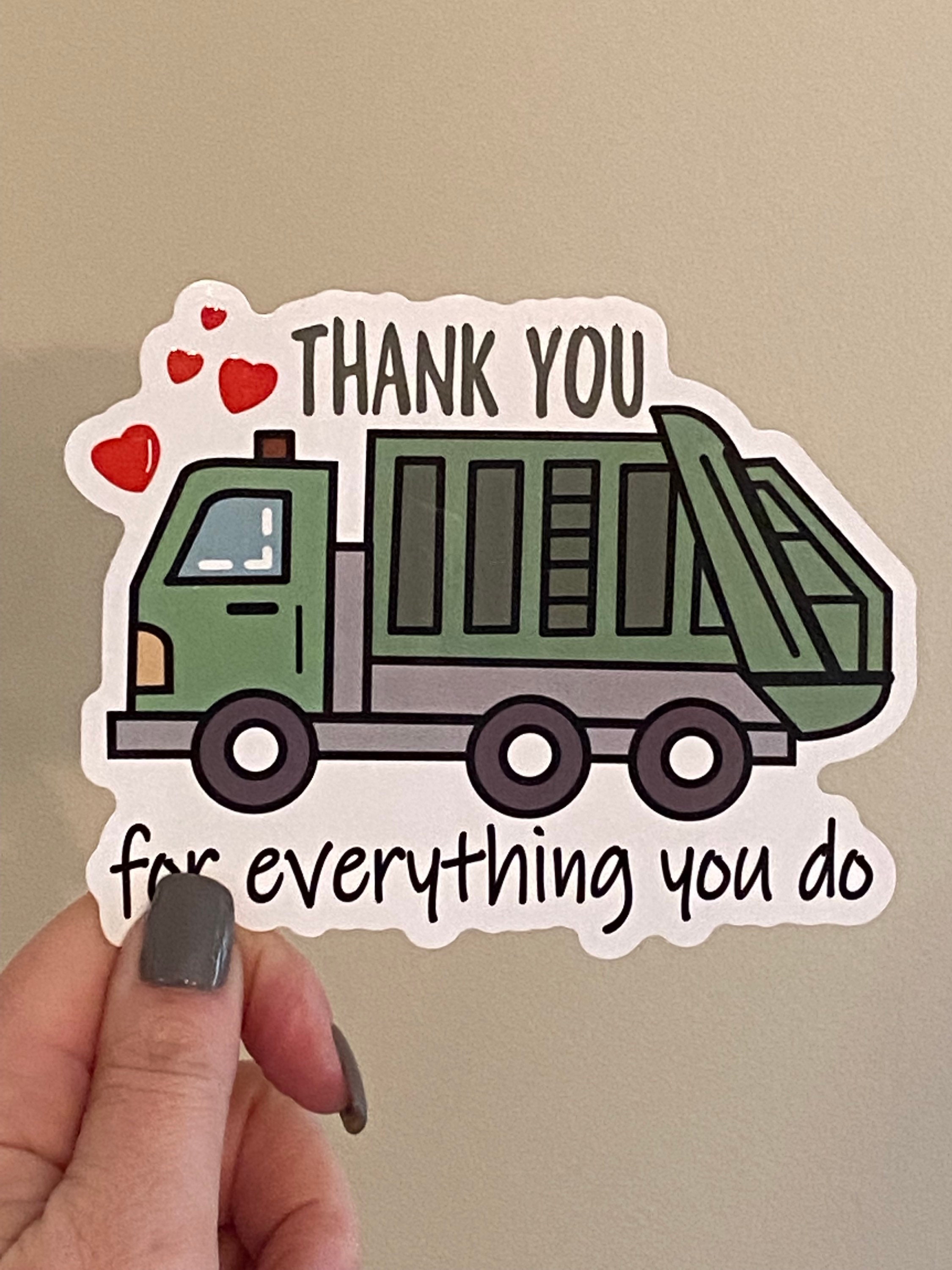 Garbage Trash Thank You for Your Service Decal 5 FREE - Etsy