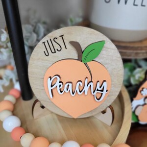 Peach Wood Sign, Just Peachy, Peach Tiered Tray Decor, Peach Deor ...