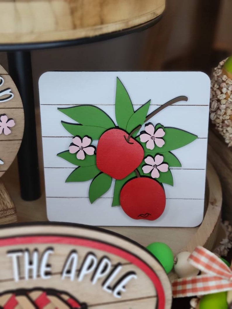 Caramel Apple Tiered Tray Decor Candy Apple Diy Tray Decor - Etsy