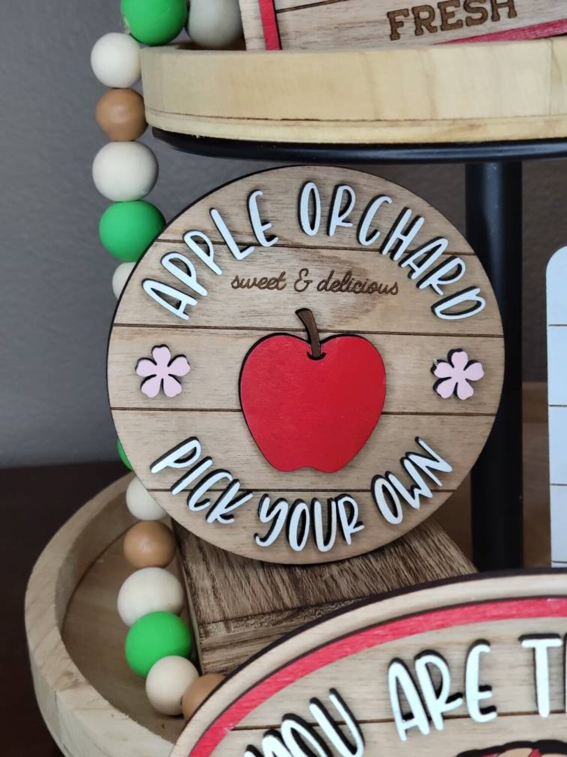 Caramel Apple Tiered Tray Decor Candy Apple Diy Tray Decor - Etsy