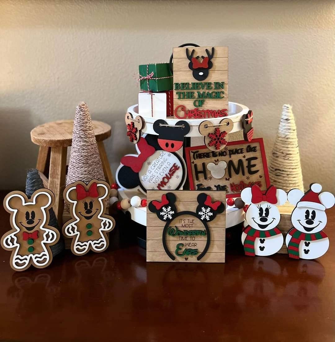 Mickey Mouse Christmas Tiered Tray Decor | Christmas Decor | Winter ...