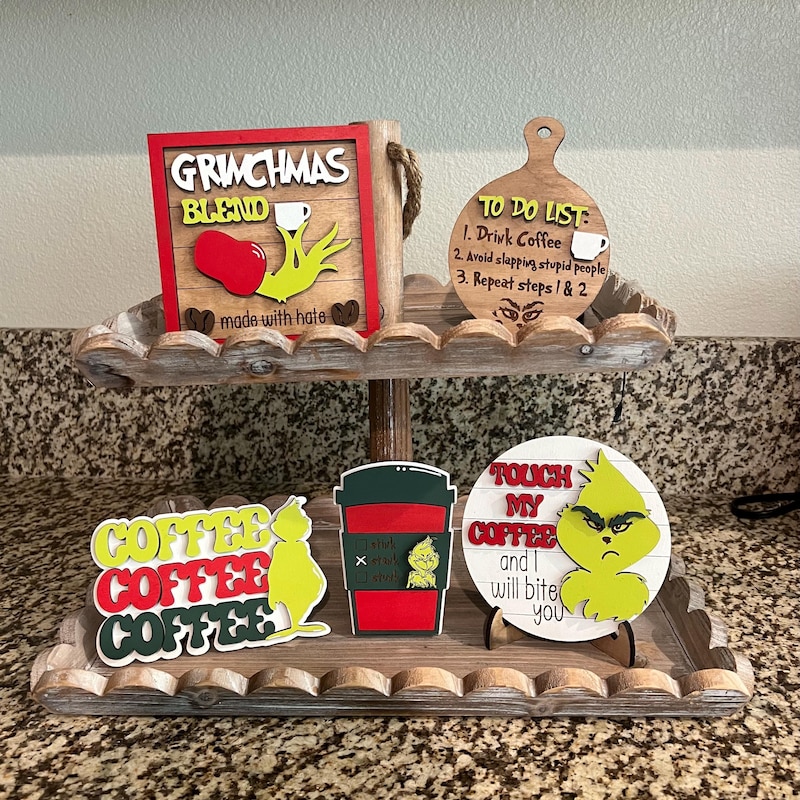 Grinch Tier Tray Decor - Etsy