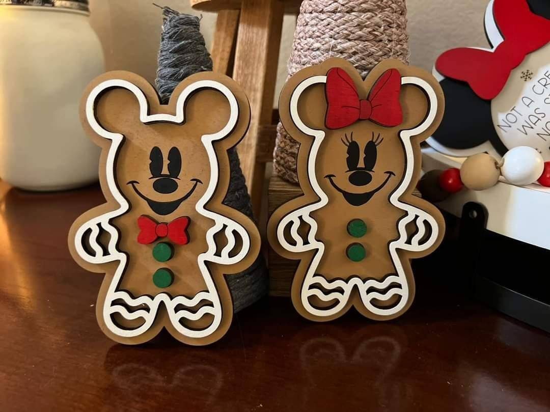 Disney Mickey Gingerbread Tiered Tray Decor | Mickey & Minnie Christmas ...