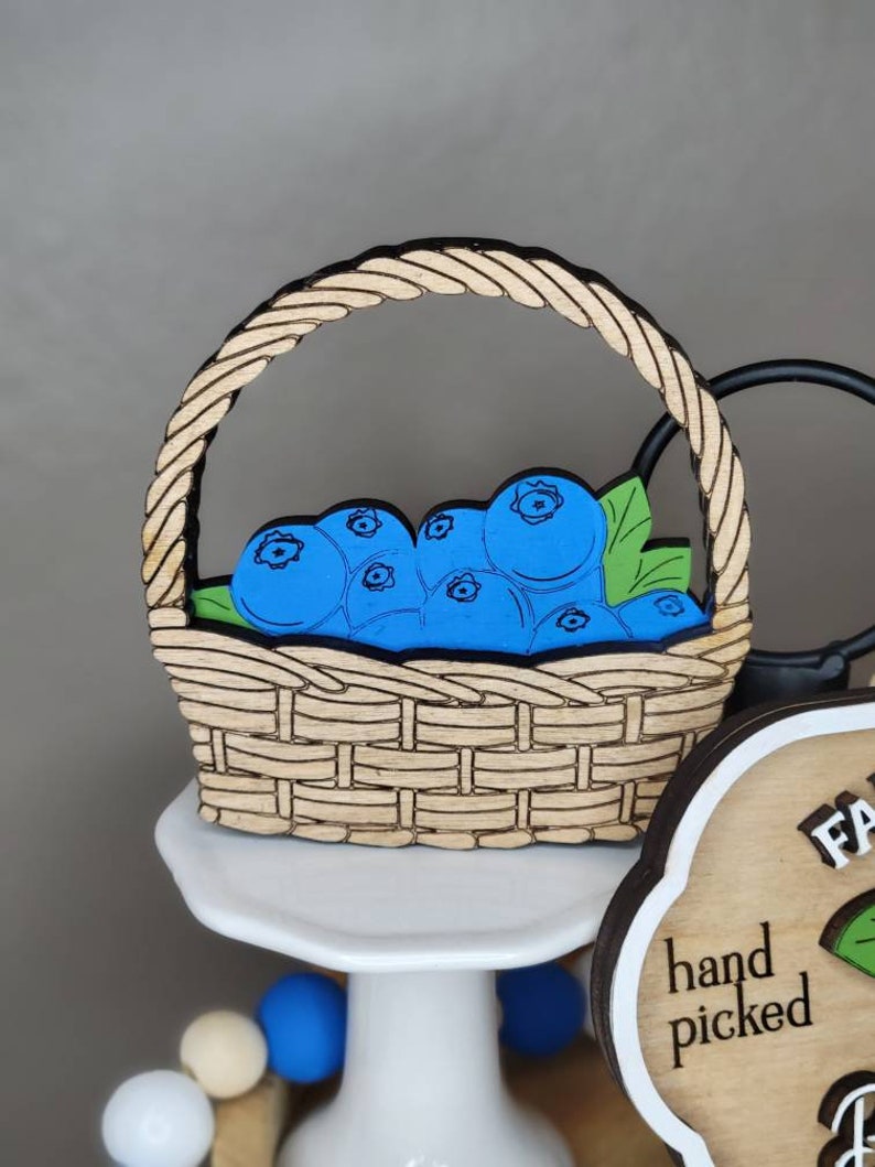 Handmade Blueberry Tiered Tray Decor: Farmhouse Summer Mini Signs - Etsy