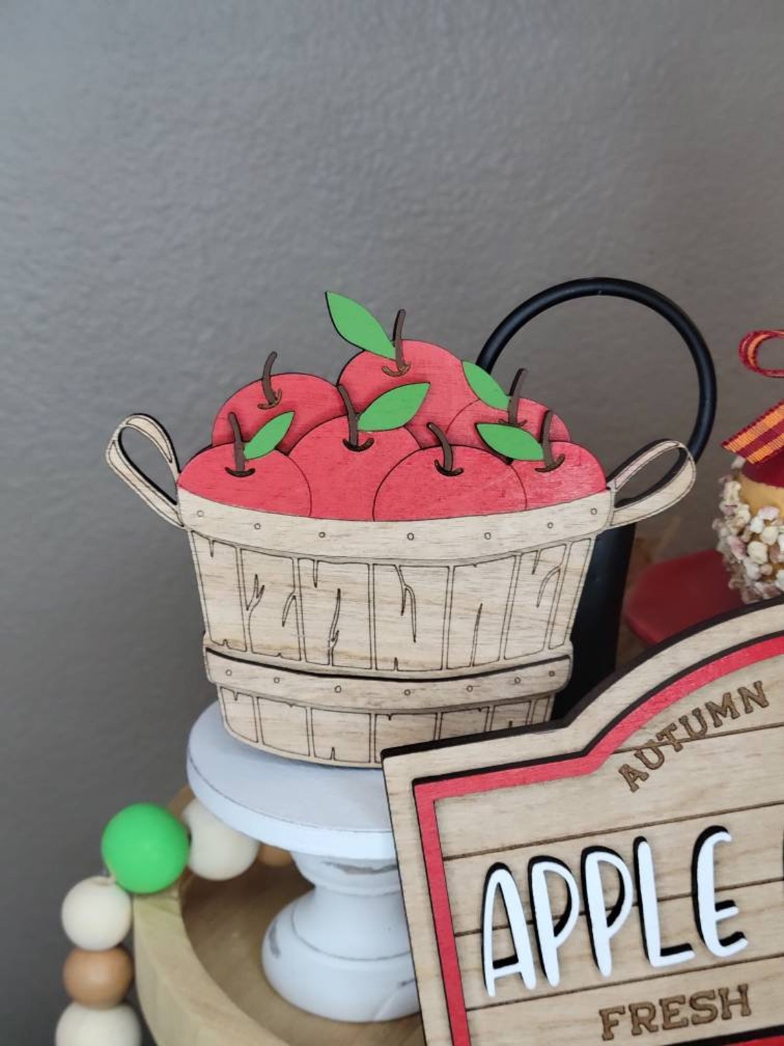 Caramel Apple Tiered Tray Decor Candy Apple Diy Tray Decor - Etsy