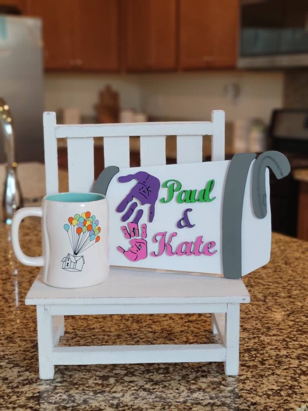Disney UP Wooden Mailbox | Carl & Ellie Valentine Decor | Pixar Tiered ...