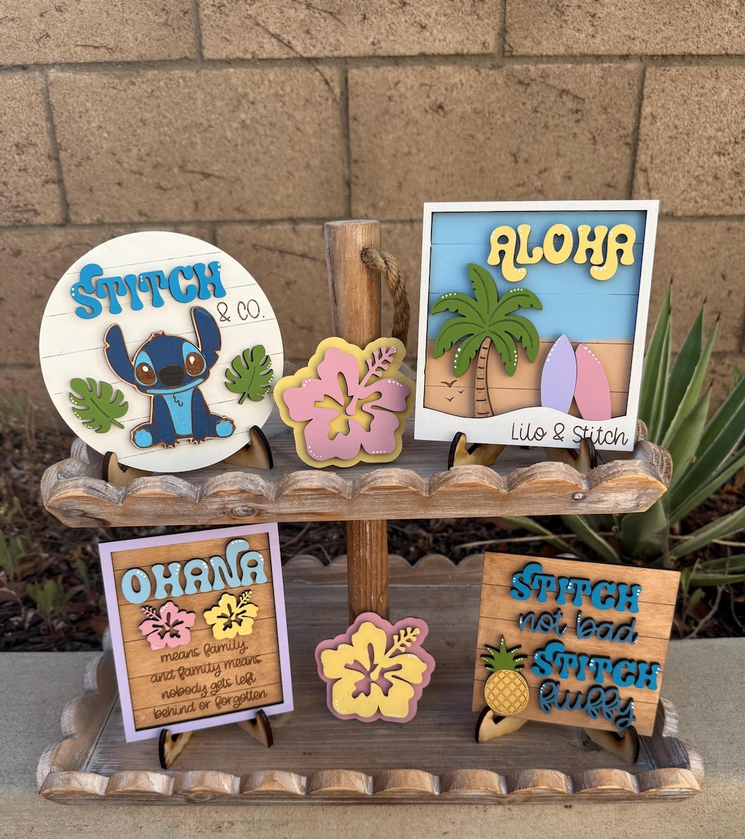 Lilo & Stitch Tiered Tray Decor | Summer Disney Decor | Ohana Quote ...
