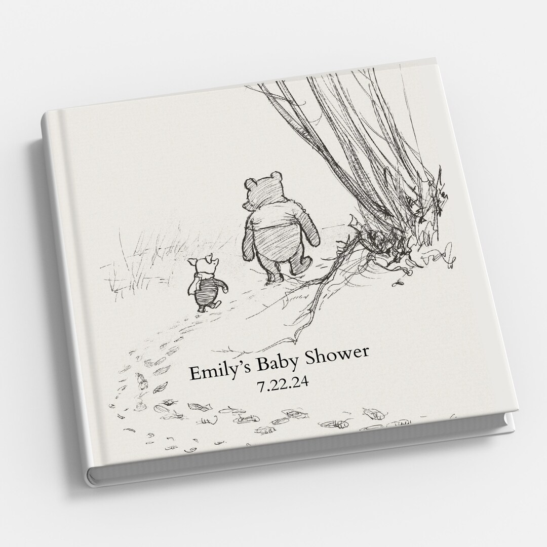 Pooh Baby Shower Guest Book Personalized Baby Book Shower Baby Advice ...