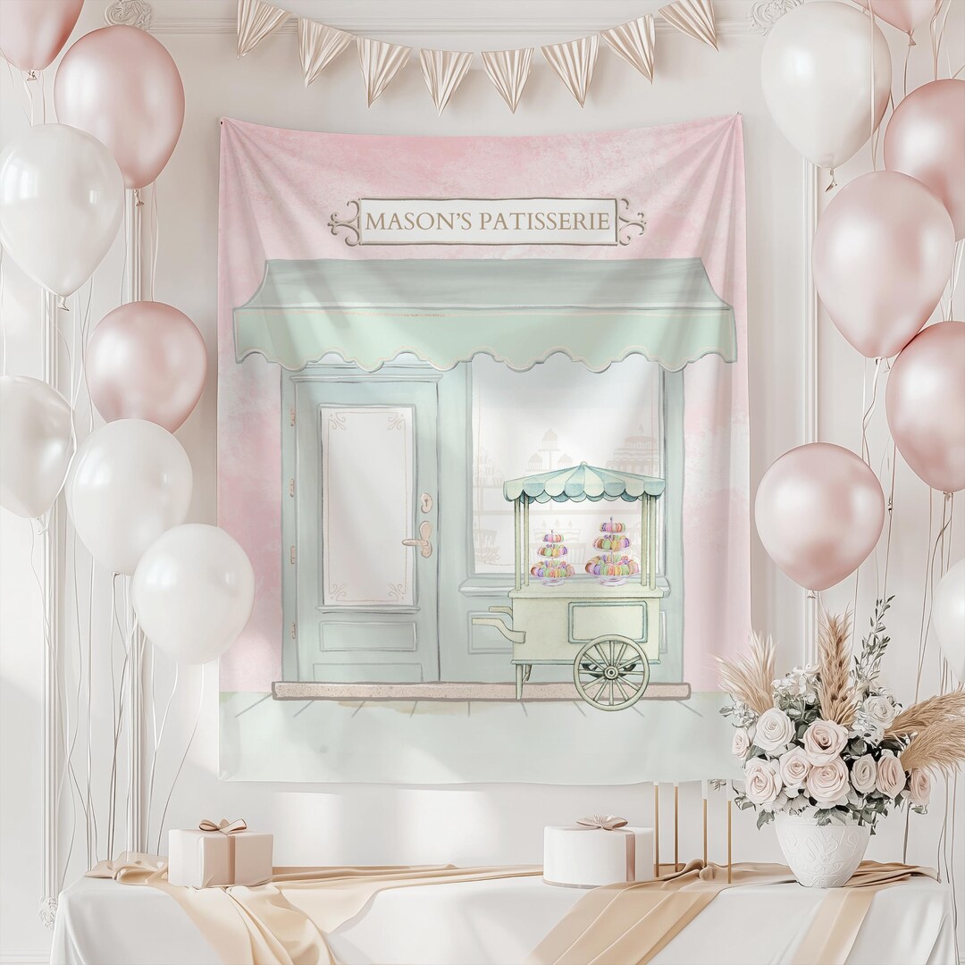 Paris Birthday Banner Custom Parisian Cafe Banner French Patisserie ...