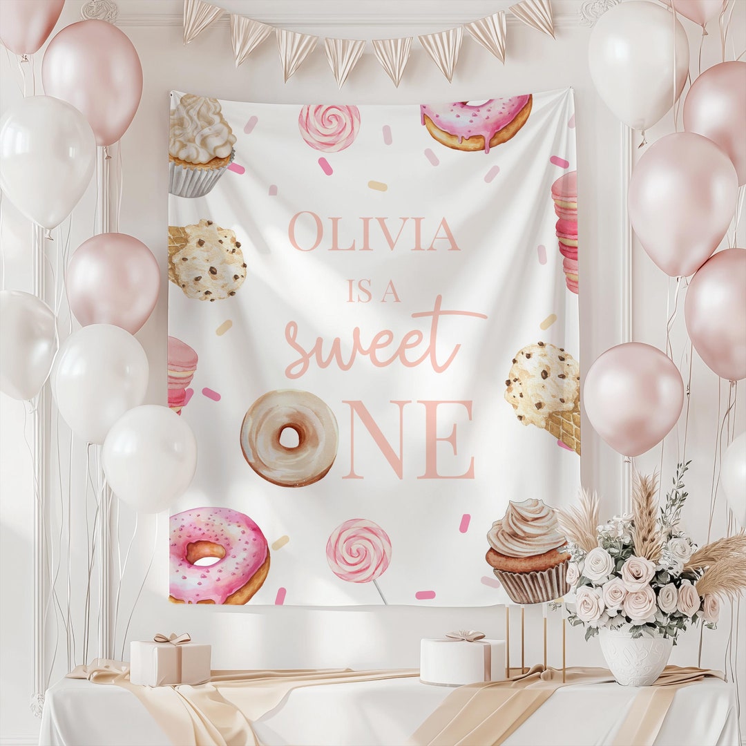Sweet One First Birthday Banner Girl Smash Cake Backdrop Tutu Sweet ...