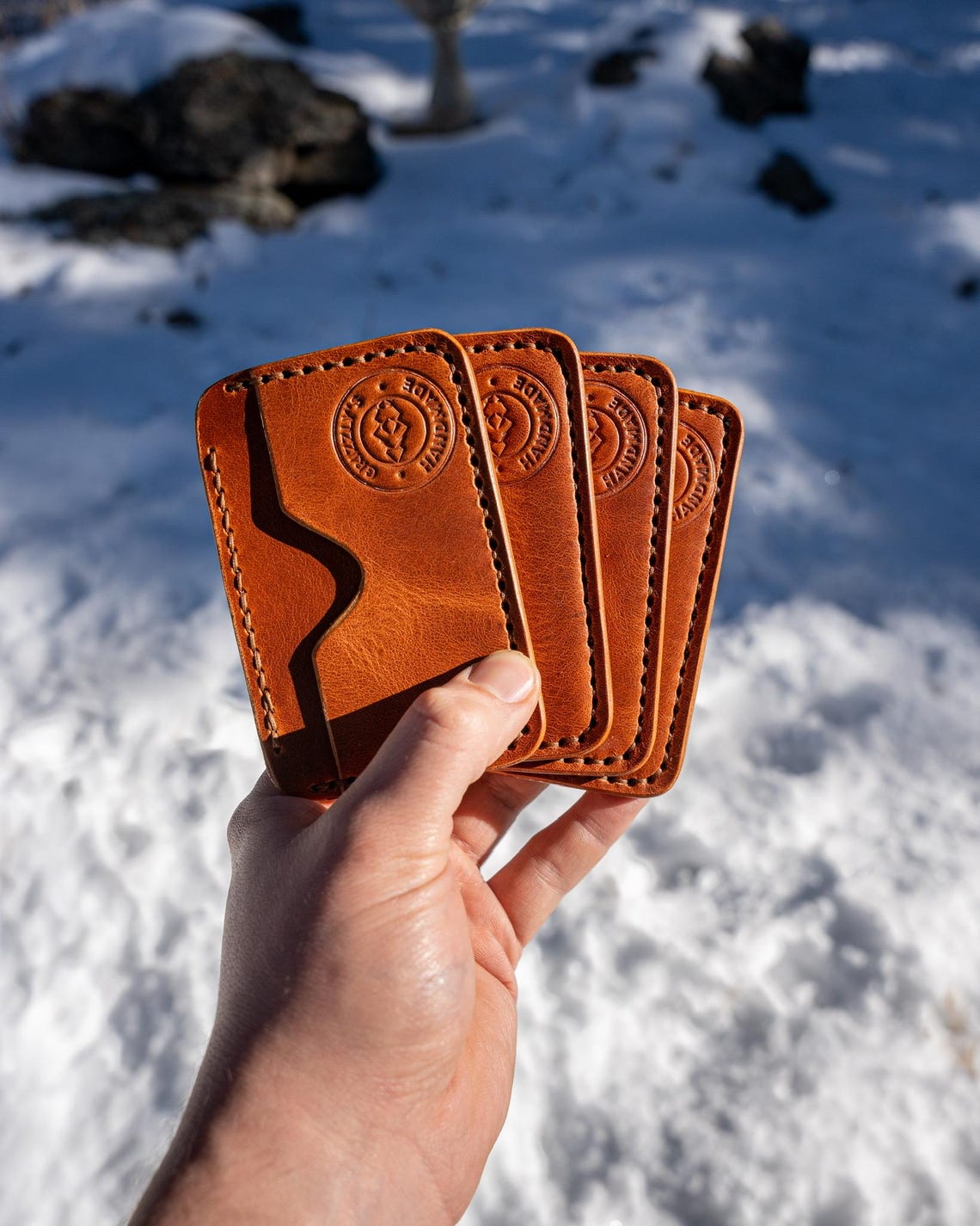 Side-by-side Card Holder Hand Crafted With Full-grain Horween Leather ...