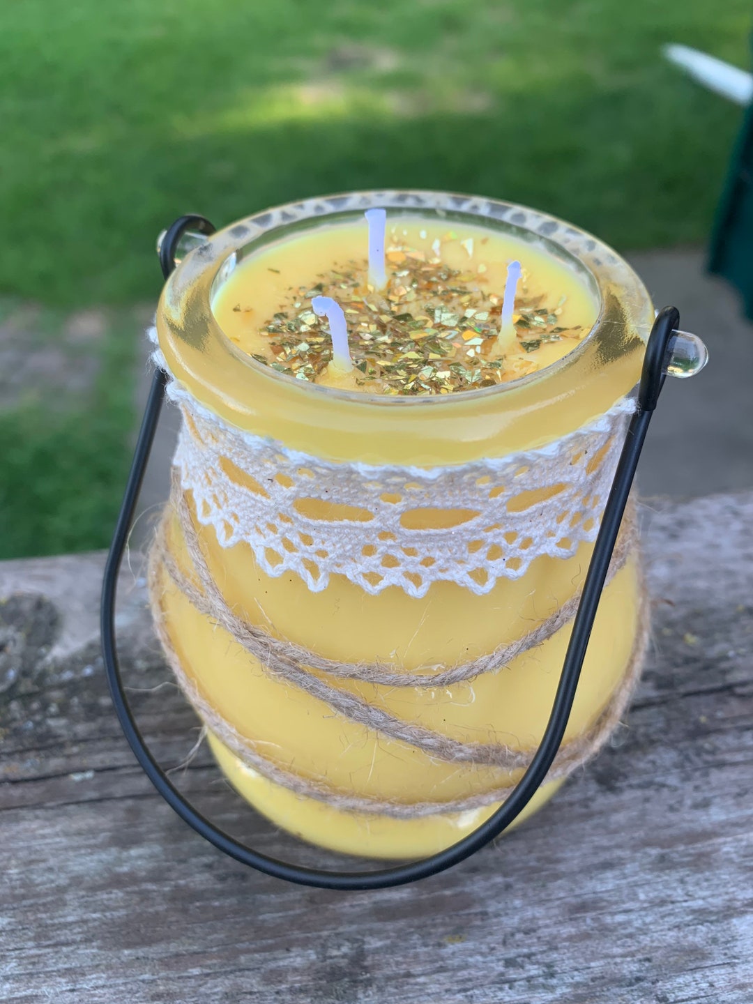 Lace Lantern Candle - Etsy