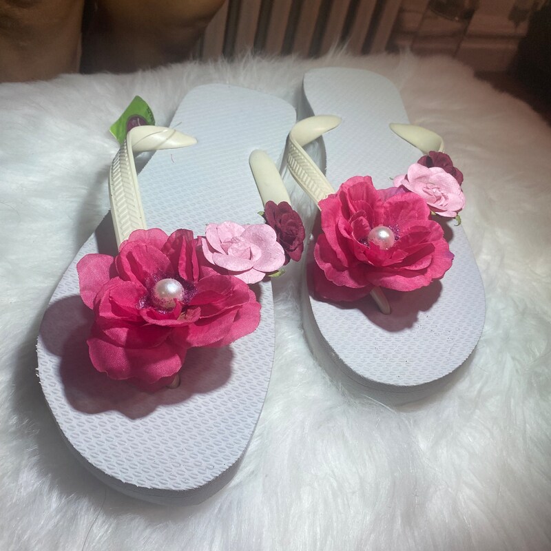 Flower Flip Flops - Etsy