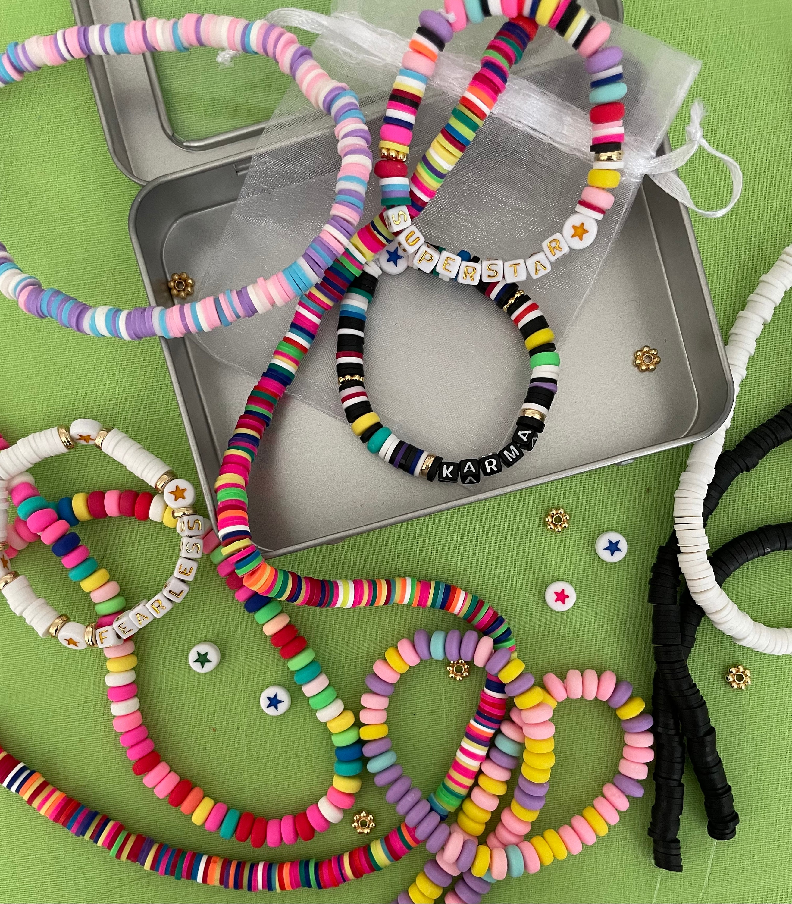 Best Friends DIY Friendship Bracelet Kit, Personalized Stretch ...