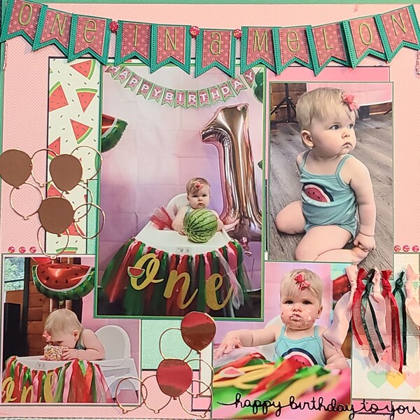 1st Birthday Scrapbook Pages - Etsy