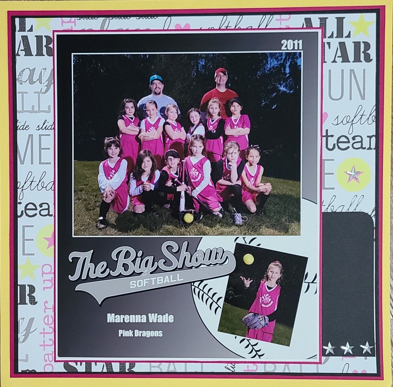 Softball Scrapbook Page - Etsy