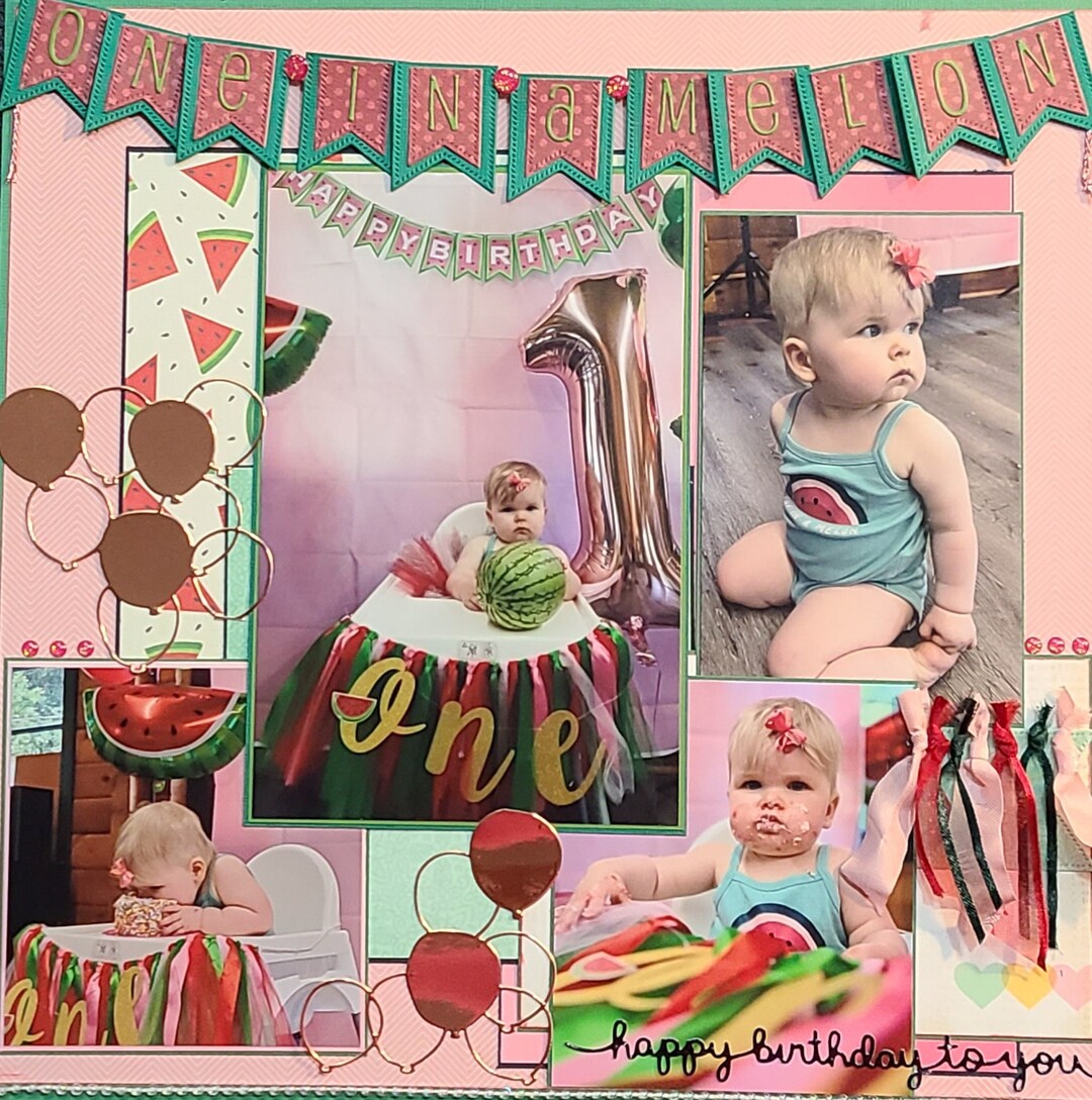 1st Birthday Scrapbook Page - Etsy