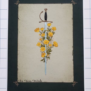 Princess Bride Sword Art Print Westley's Sword Flowers Flora Art ...