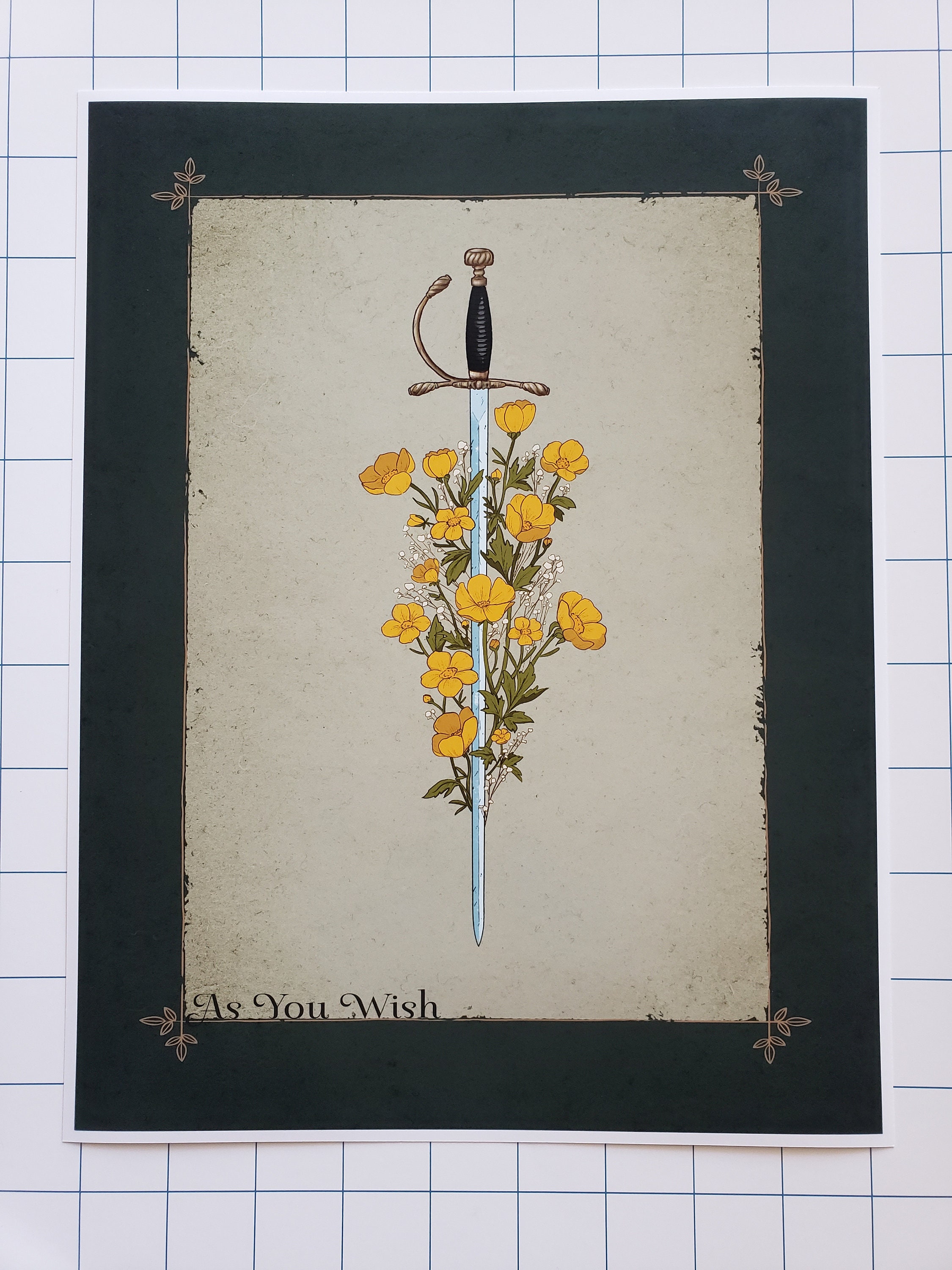 Princess Bride Sword Art Print Westley's Sword Flowers Flora Art ...