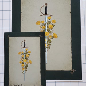 Princess Bride Sword Art Print Westley's Sword Flowers Flora Art ...