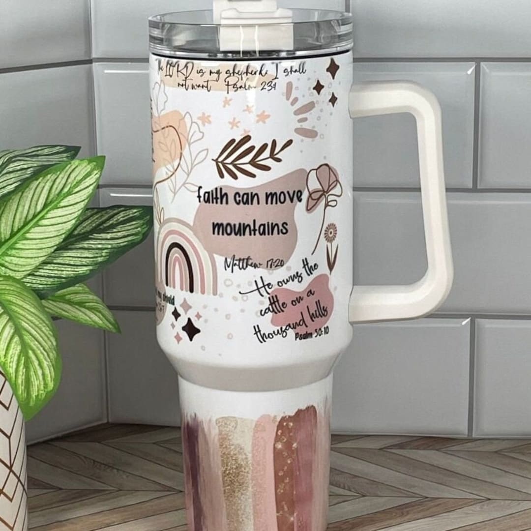 40 Oz Tumbler Bible Verse Cup Daily Affirmation Tumbler Christian Gift ...