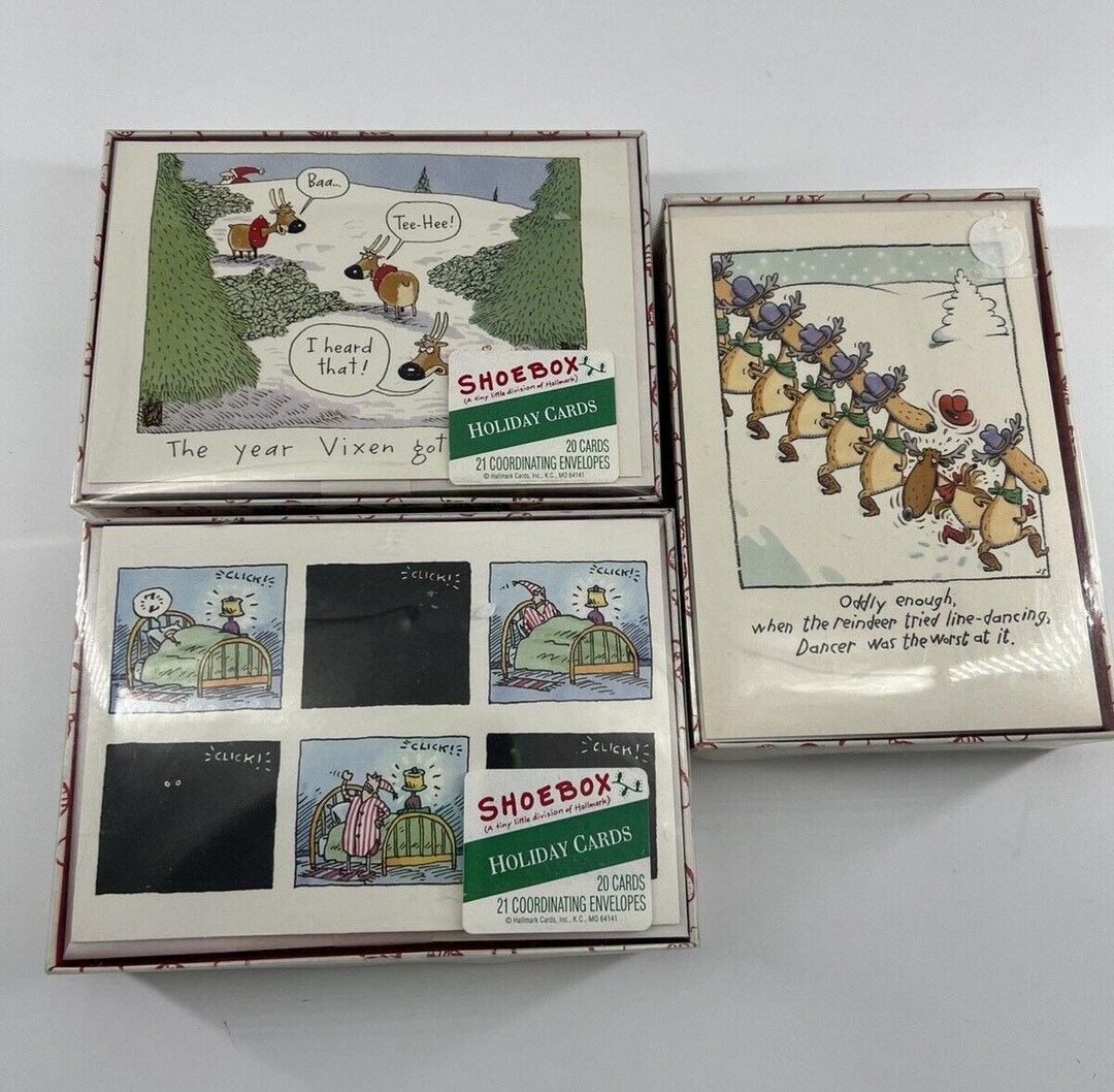 Vintage Shoebox Christmas Cards 20 Greeting Cards & 21 Envelopes 90s 3 ...