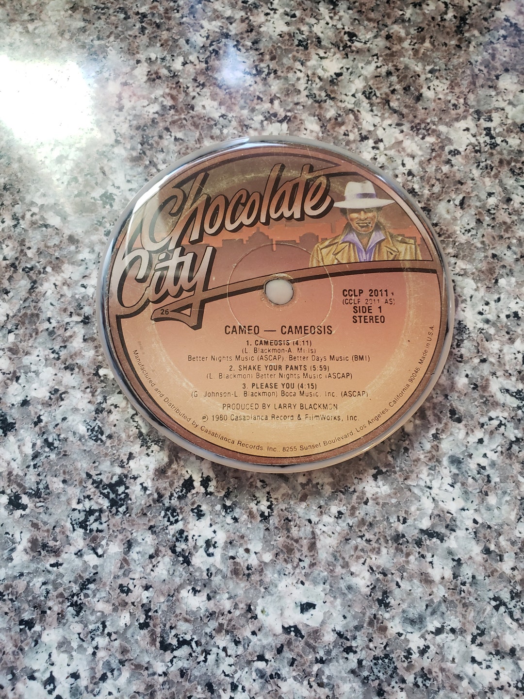 Cameo Chocolate City Record Coaster - Etsy