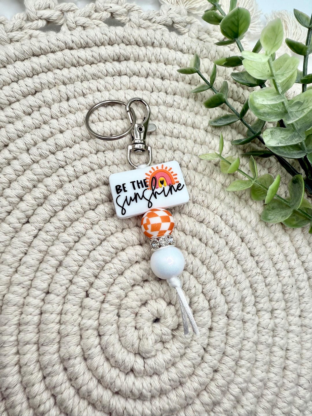 Be the Sunshine Keychain•keychain• Checkered Keychain• Sunshine ...