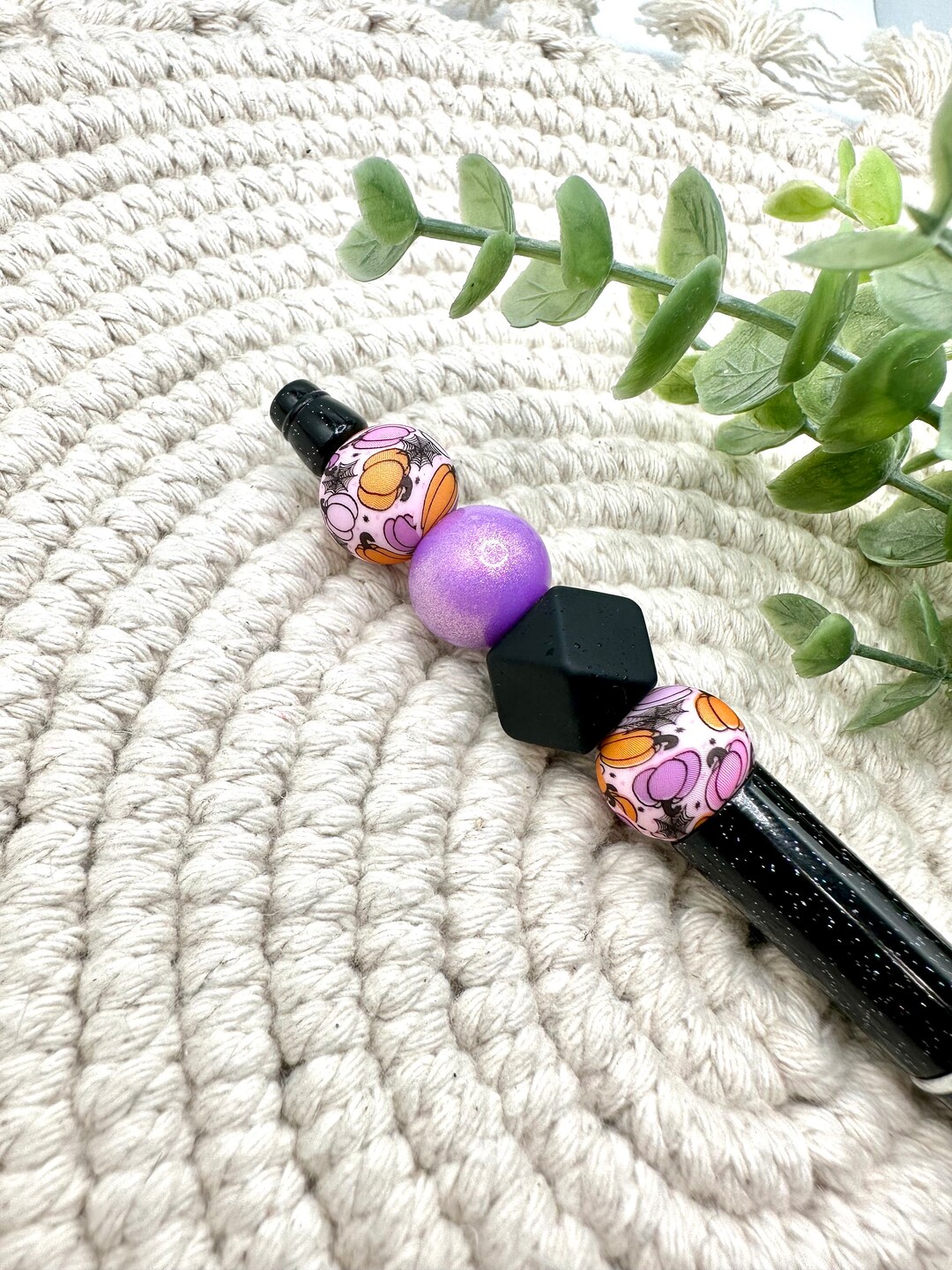 Purple Pumpkin Pen Fall Pen Beaded Pen Halloween Penfun Halloween Pen ...