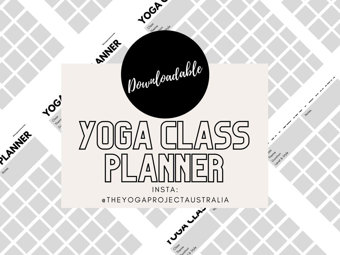 Printable Yoga Class Planner , Yoga Planner, Yoga Class Plan, Digital ...