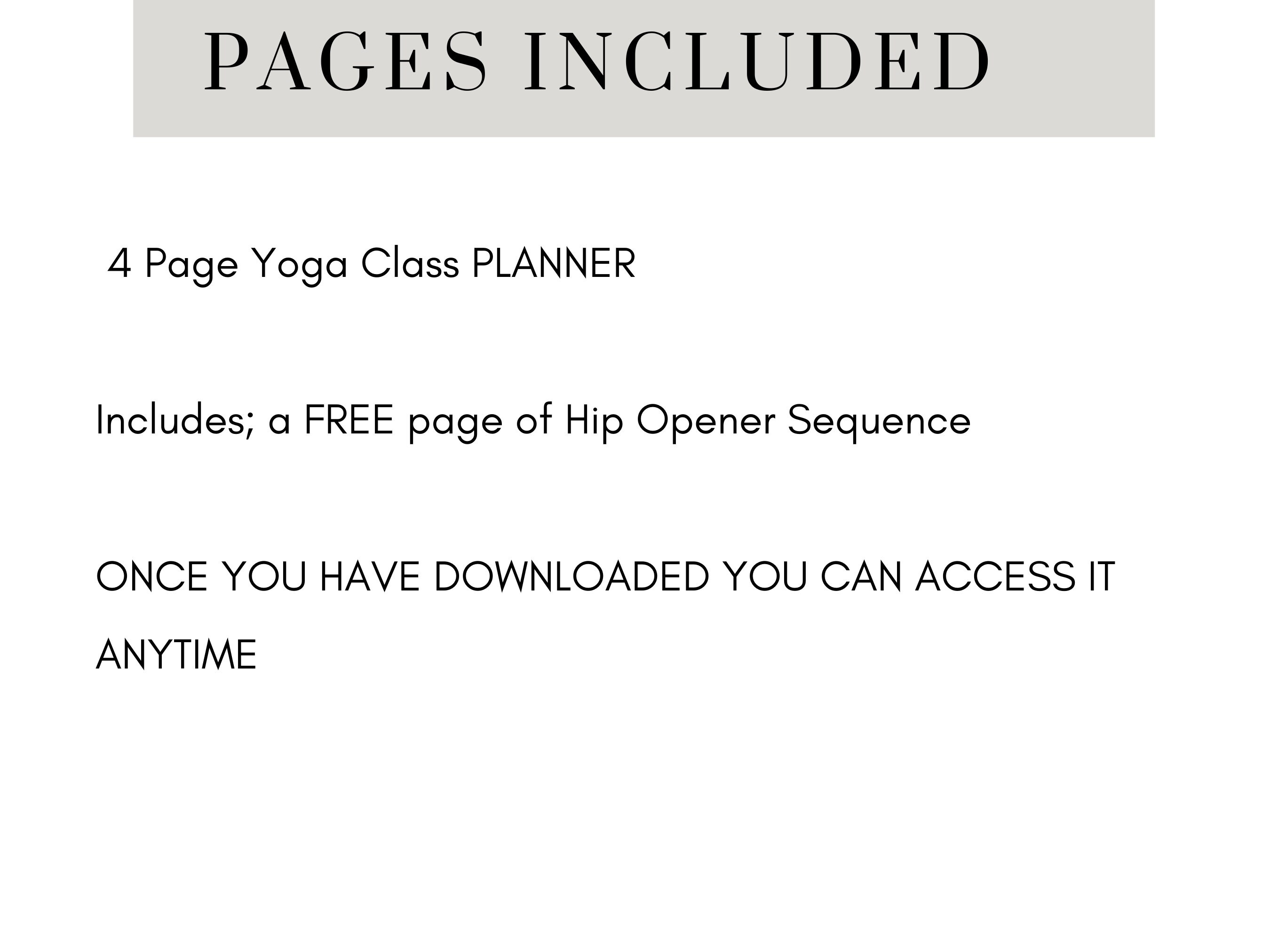 Printable Yoga Class Planner , Yoga Planner, Yoga Class Plan, Digital ...