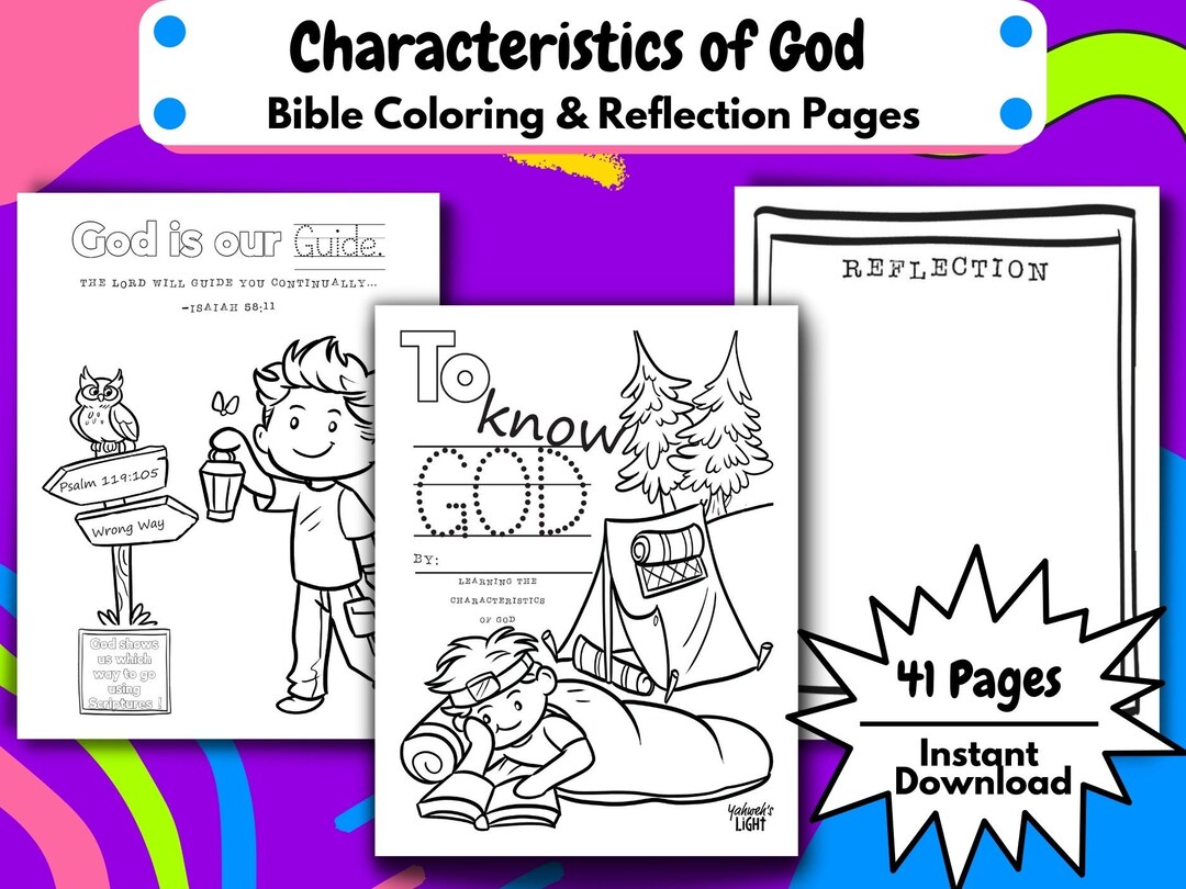 God's Characteristics Coloring Pages, Bible Verse Coloring Pages ...