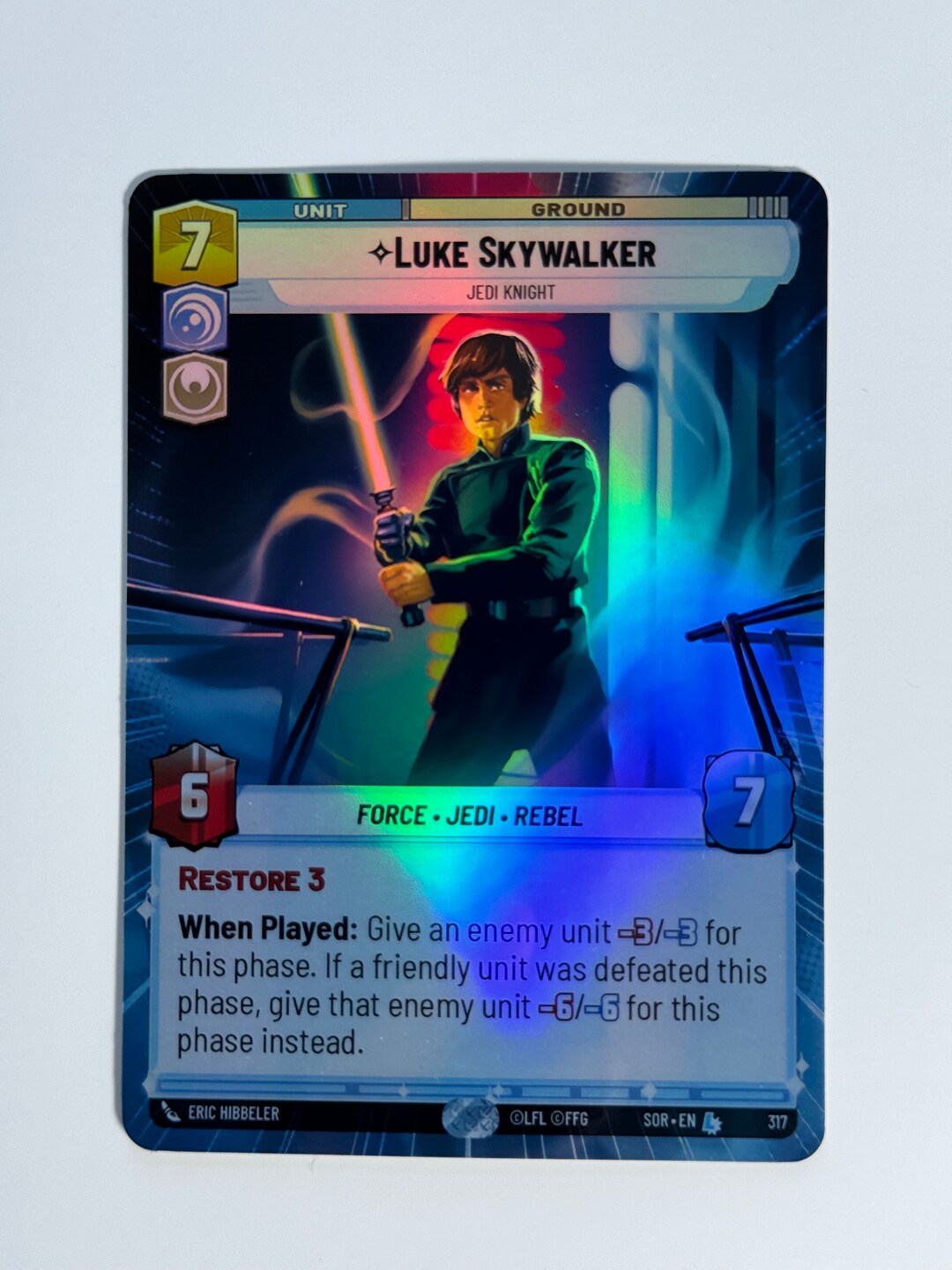 Luke Skywalker Jedi Knight SOR Proxy/orica, Common/holo (hyperspace) - Etsy
