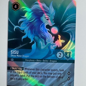 Sisu Divine Water Dragon (alt Art) Lorcana Proxy/orica, Common/holo - Etsy
