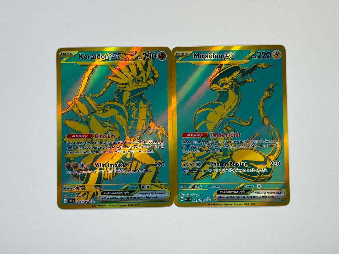 Koriadon EX, Miraidon EX “gold Cards” Paldean Fates Proxy/orica, Holo ...