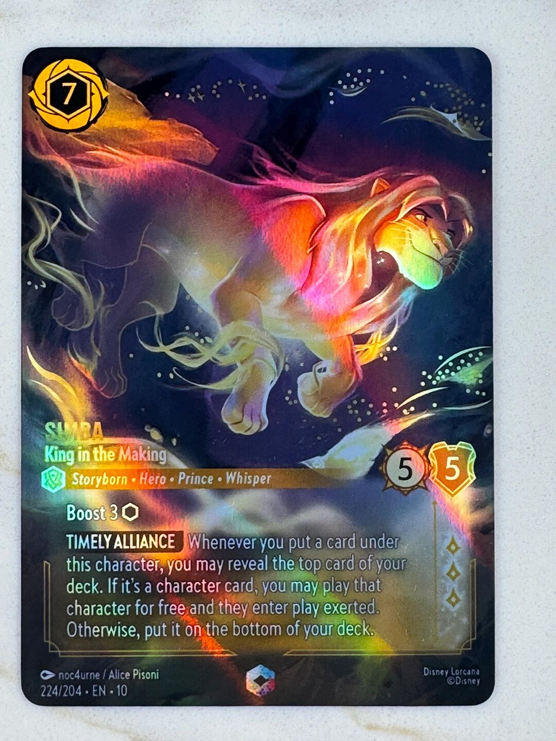 Simba - King in the Making (enchanted) Lorcana Proxy/orica WITW - Etsy
