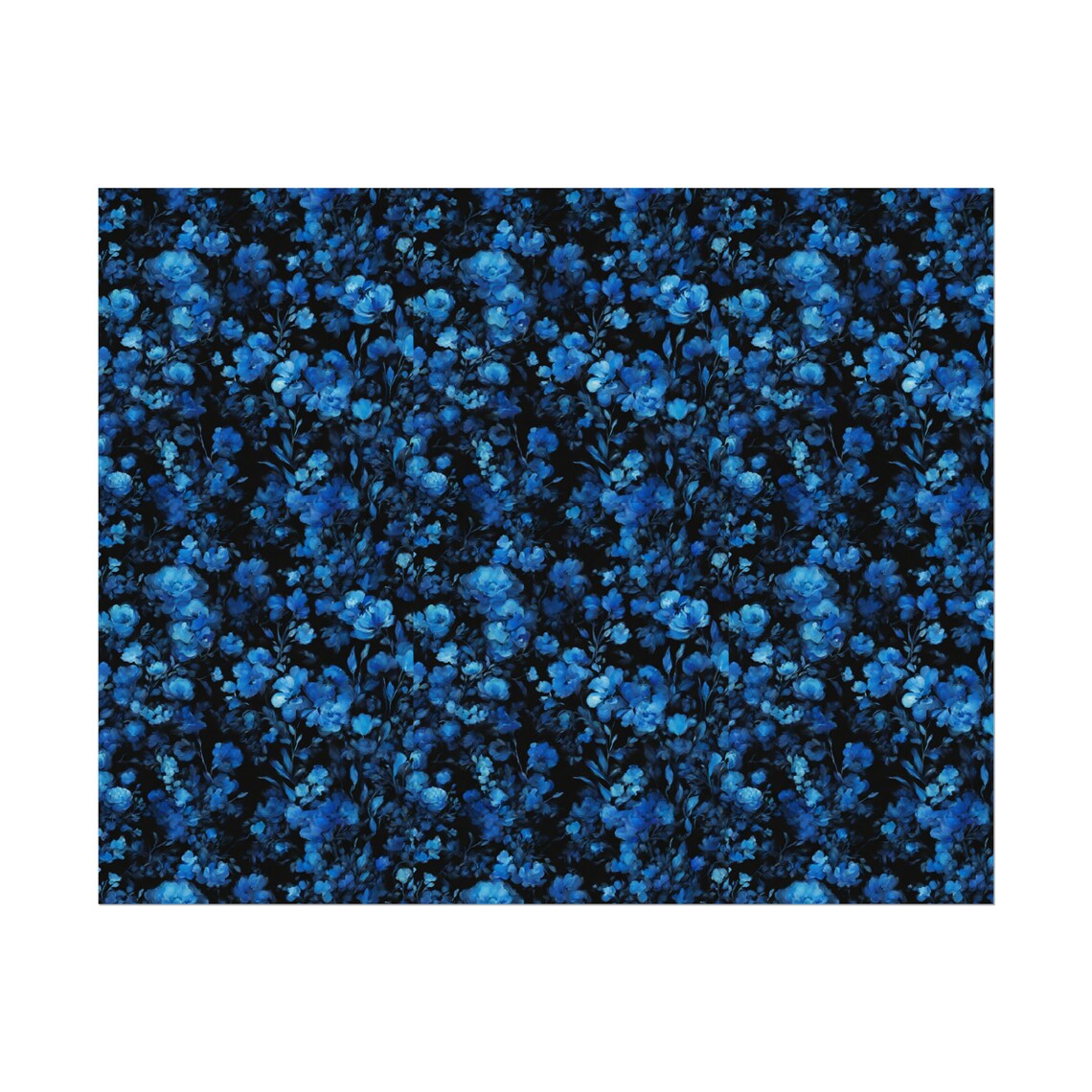 Blue Floral Watercolor Matte Posters - Etsy