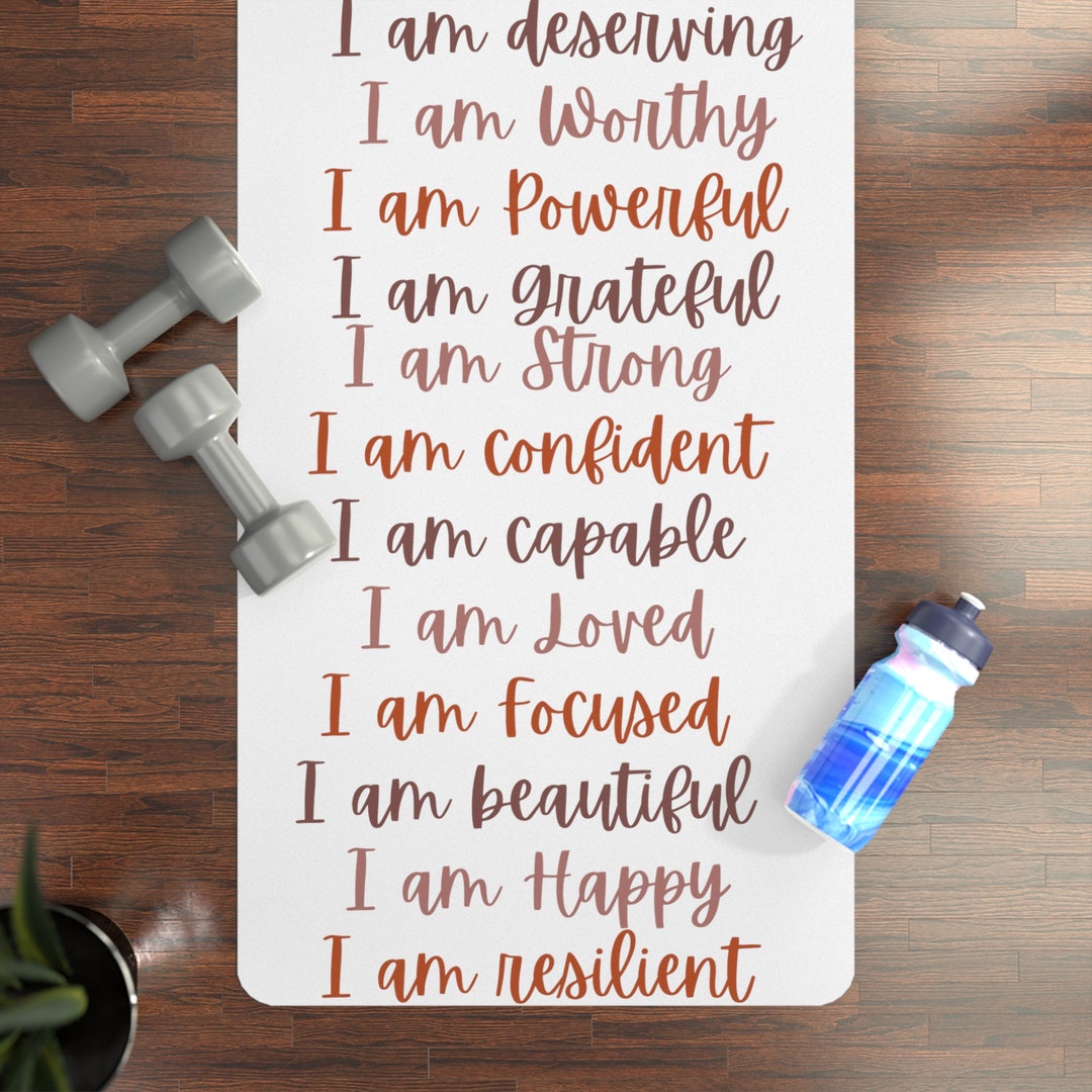 Affirmations White Yoga Mat - Etsy