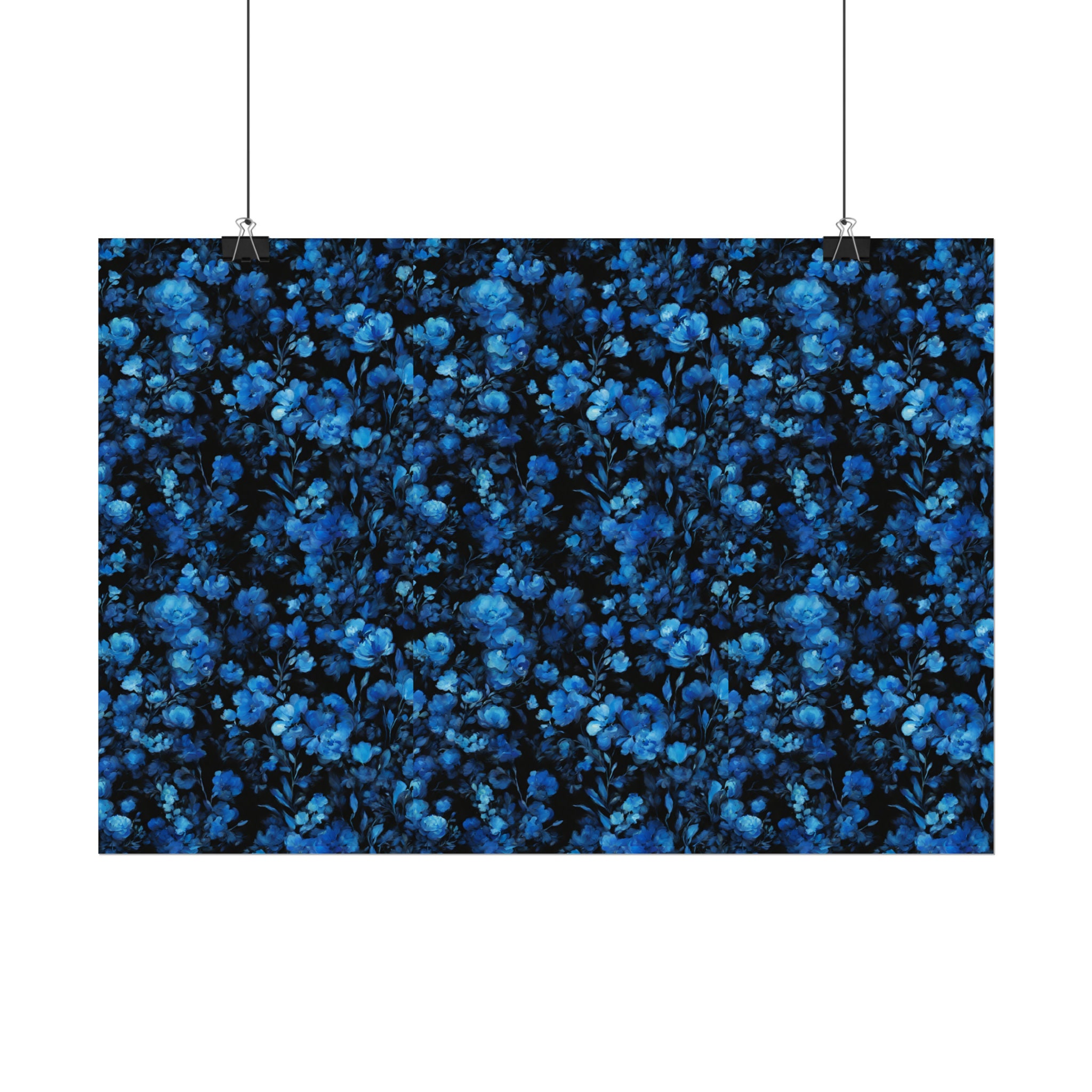 Blue Floral Watercolor Matte Posters - Etsy