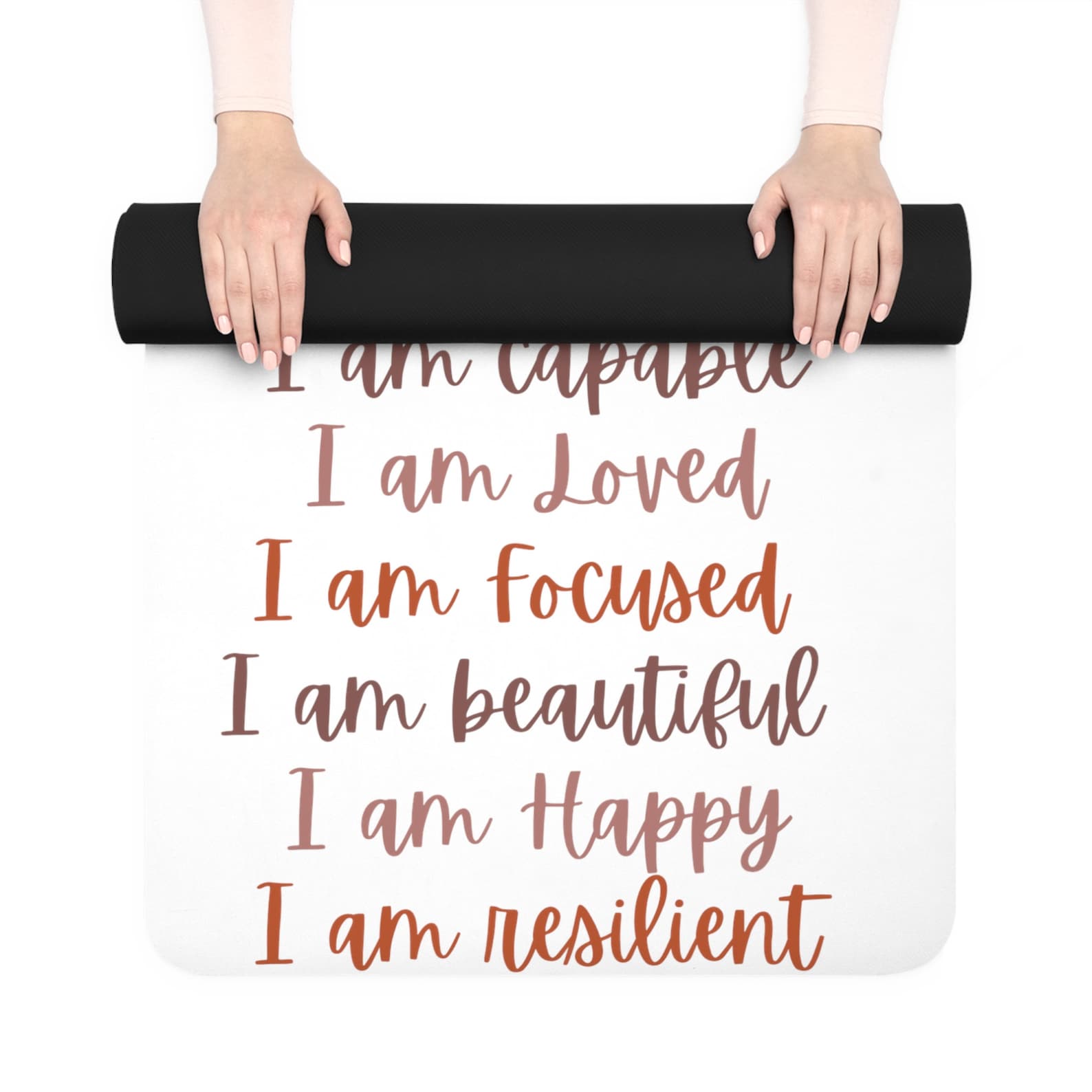 Affirmations White Yoga Mat - Etsy