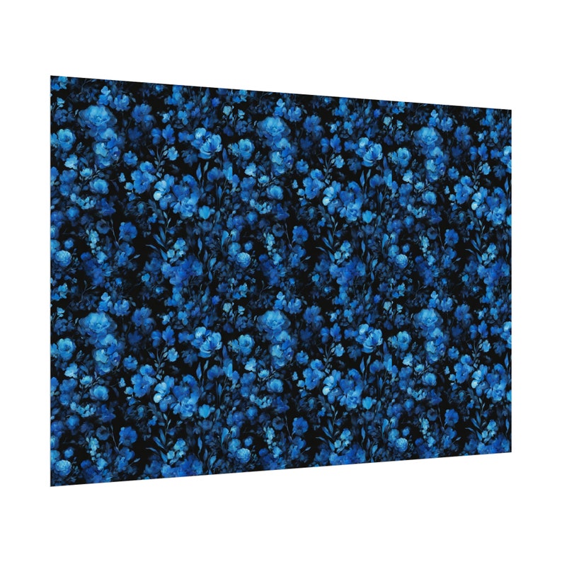 Blue Floral Watercolor Matte Posters - Etsy