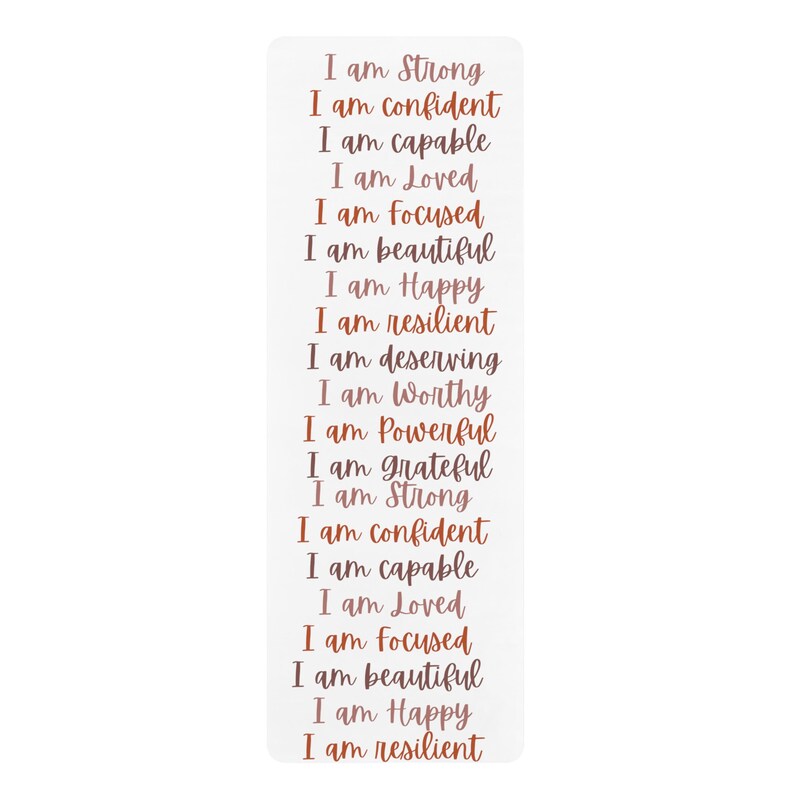 Affirmations White Yoga Mat - Etsy