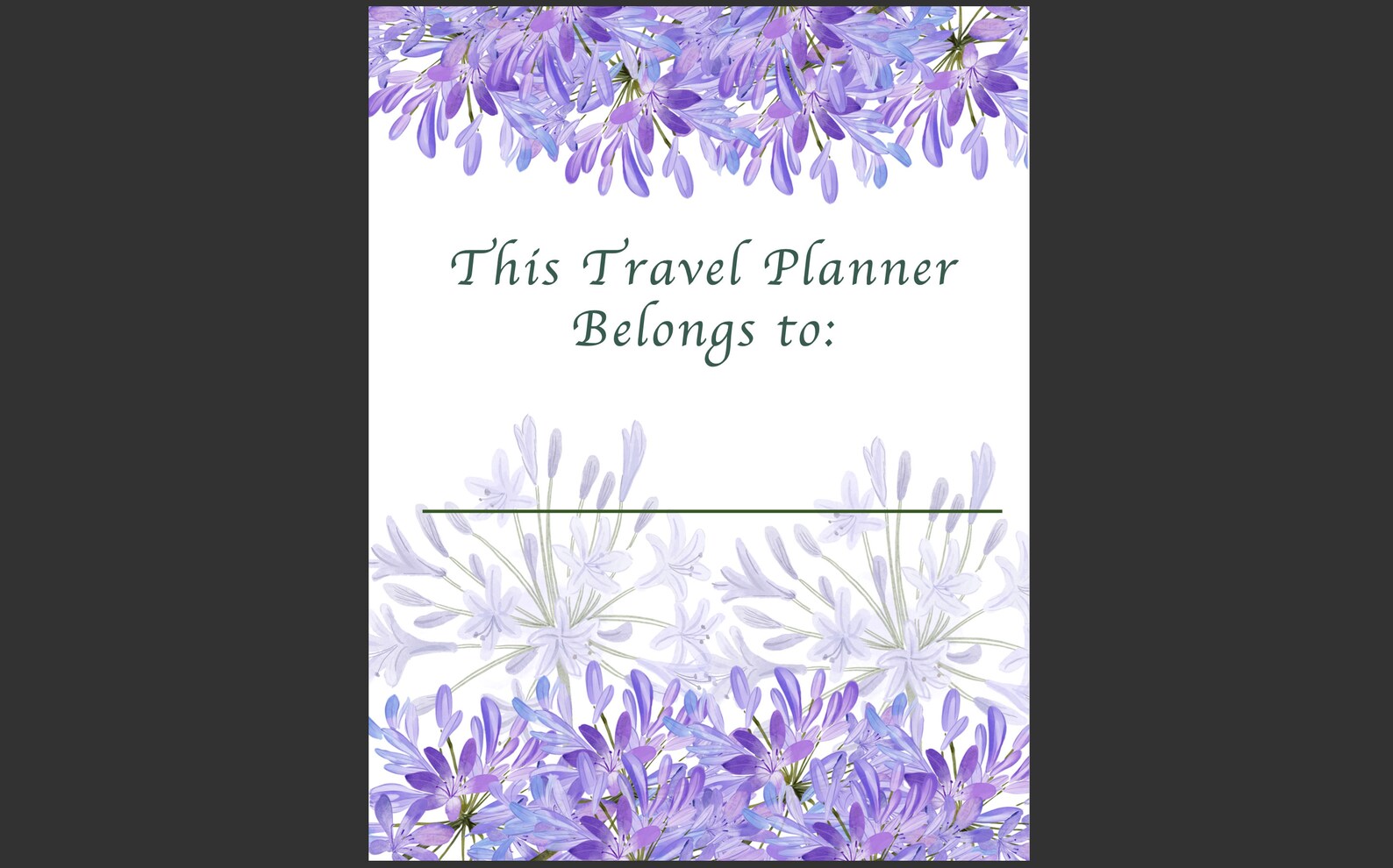 Printable Travel Planner COVER Page - Etsy Australia