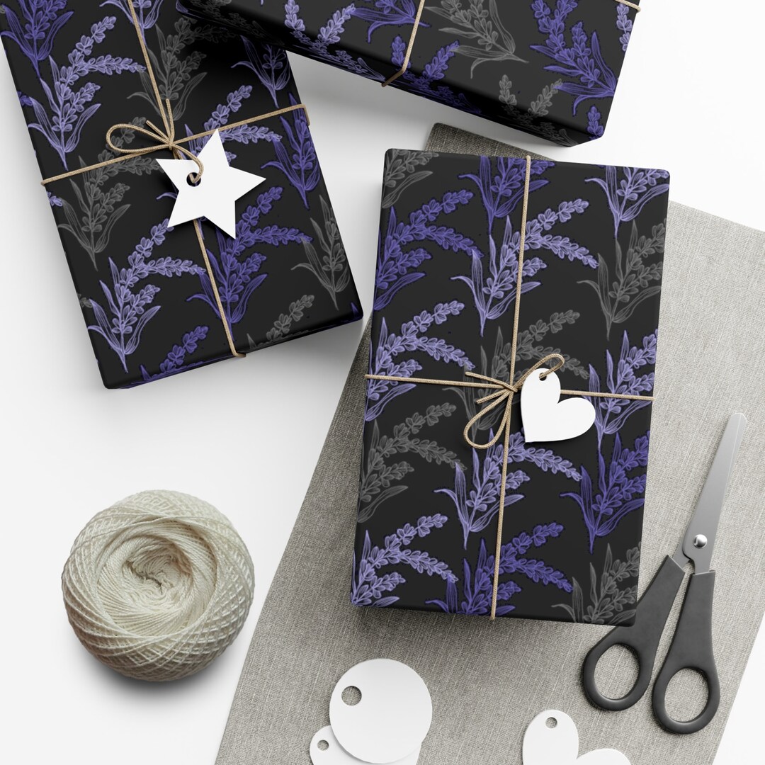 Black and Grey and Purple Gift Wrapping Paper - Etsy