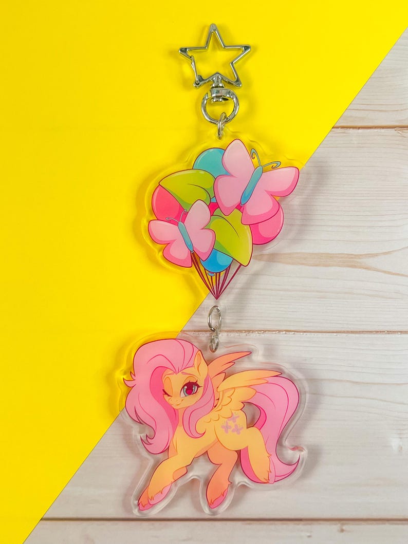 My Little Pony Balloon Dangle Keychains | MLP 2-piece Acrylic Charms - Etsy